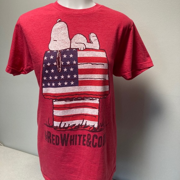 Peanuts | Tops | Snoopy Peanuts Tshirt S Red White And Cool 4th Of July ...